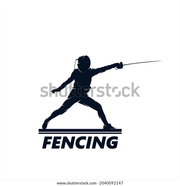 Illustration Fencing Logo Design Template Stock Vector (Royalty Free ...