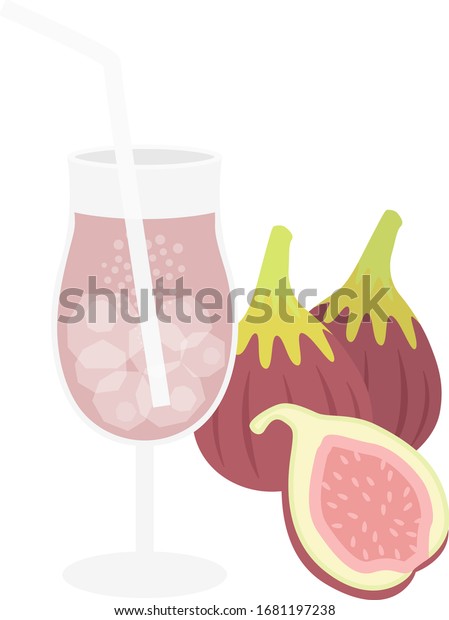 Illustration Fig Juice Illustration Drink Stock Vector (Royalty Free ...