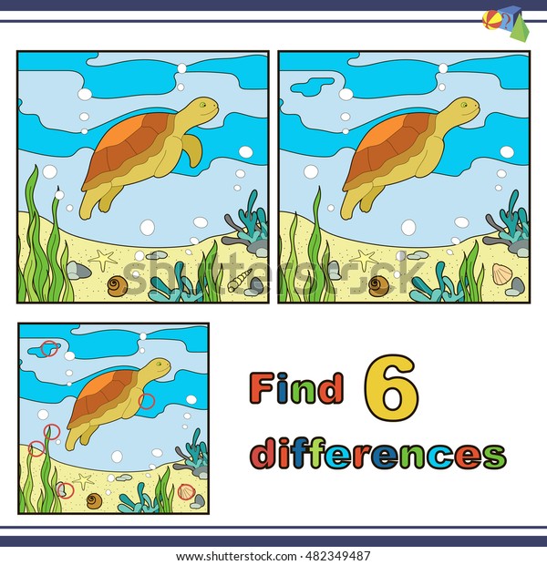 Illustration Find Differences Educational Puzzle Game Stock Vector ...