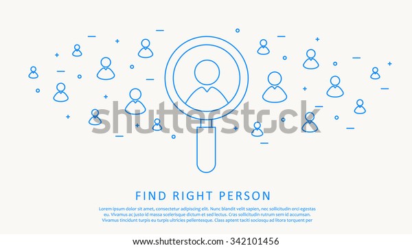 Illustration Find Right Person Thin Blue Stock Vector (Royalty Free ...