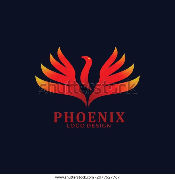 Illustration Fire Bird Phoenix Logo Design Stock Vector (Royalty Free) 2079527767 | Shutterstock