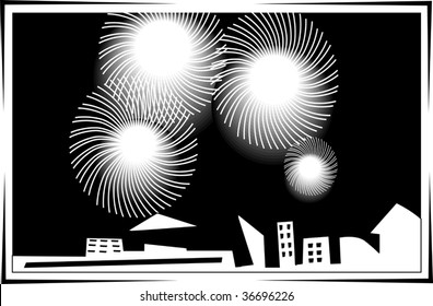 Illustration Fire Works Stock Vector (Royalty Free) 36696226 | Shutterstock