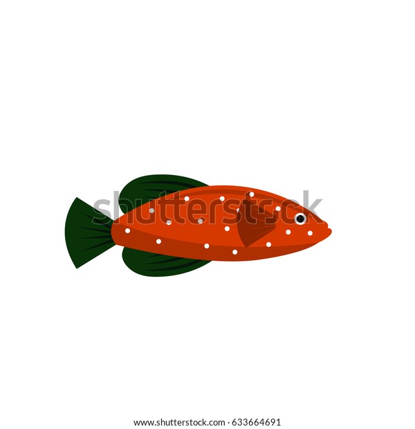 Illustration Fish Isolated On White Background Stock Vector (Royalty ...