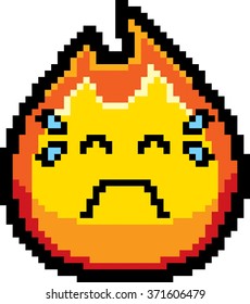 Illustration Flame Crying 8bit Cartoon Style: vector de stock (libre de ...