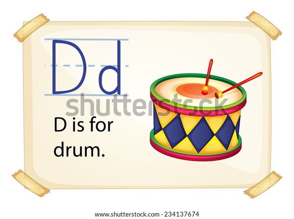 Illustration Flashcard Letter D Stock Vector (Royalty Free) 234137674 ...
