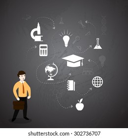 Illustration Flat Design Concepts Education Stock Vector (Royalty Free ...