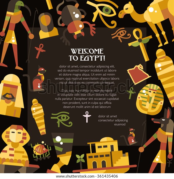 Illustration Flat Design Egypt Travel Vector Stock Vector (Royalty Free ...