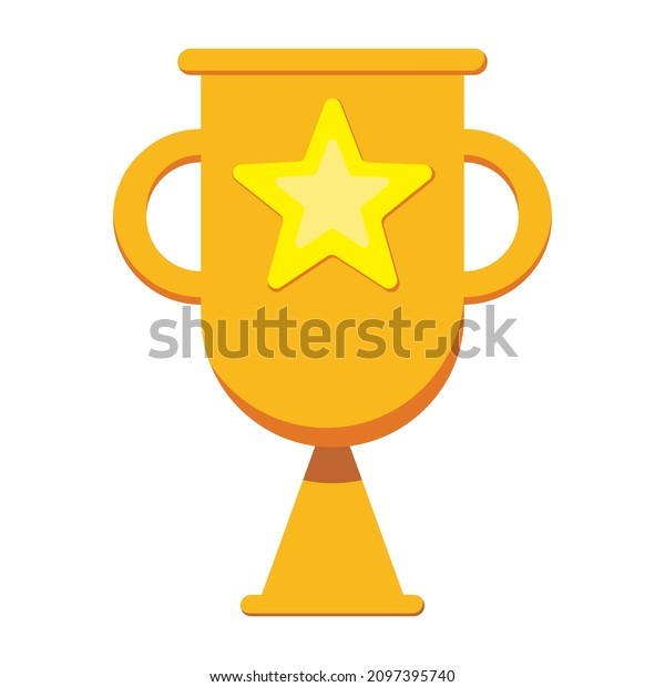 Illustration Flat Design Gold Trophy Stock Vector (Royalty Free ...