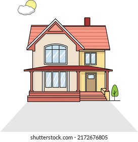Illustration Flat Design Home Simple Animation Stock Vector (Royalty ...