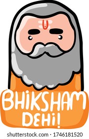 Illustration Flat Vector Hindu Sadhu Sticker Stock Vector (Royalty Free ...