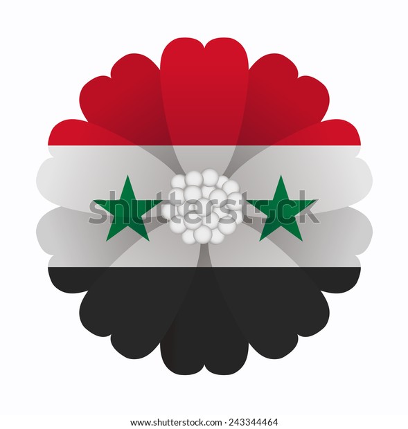 Illustration Flower Flag Syria Stock Vector (Royalty Free) 243344464 ...