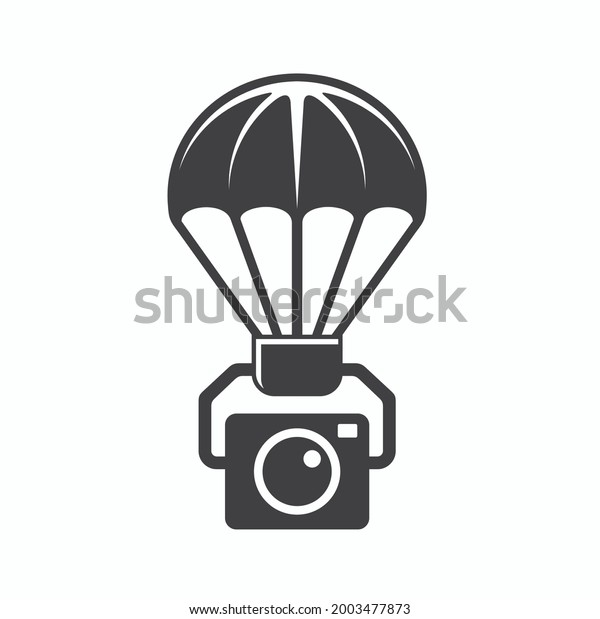 Illustration Flying Camera Parachute Stock Vector (Royalty Free ...