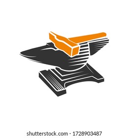 Illustration Forging Iron Logo Template Design Stock Vector (Royalty ...