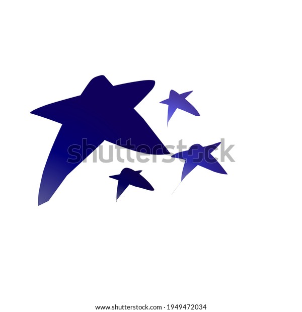 Illustration Four Blue Stars Stock Vector (Royalty Free) 1949472034 ...