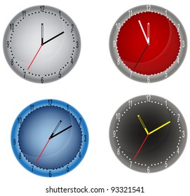 Illustration Four Clocks Isolated On White Stock Vector (Royalty Free ...