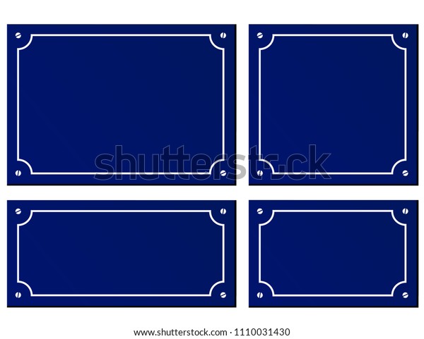 Illustration Four Sizes Blue Plaques Background Stock Vector (Royalty ...