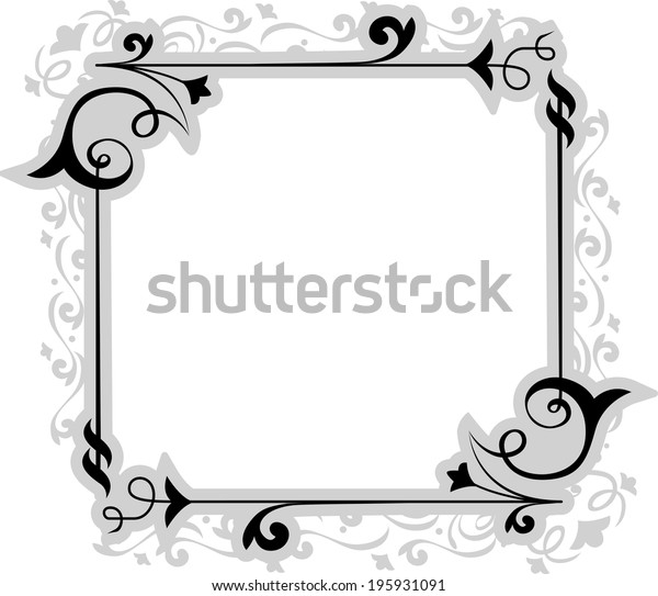 Illustration Frame Filigree Design Stock Vector (Royalty Free ...