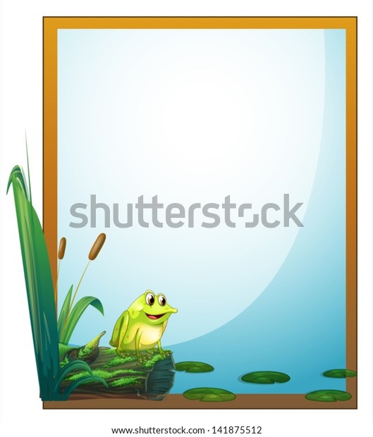 Illustration Frame Frog Pond On White Stock Vector (Royalty Free ...