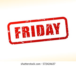 Illustration Friday Red Text Stamp Stock Vector (Royalty Free ...
