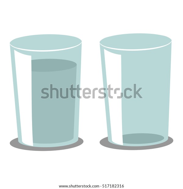 Illustration Full Empty Glass Water Stock Vector (Royalty Free ...