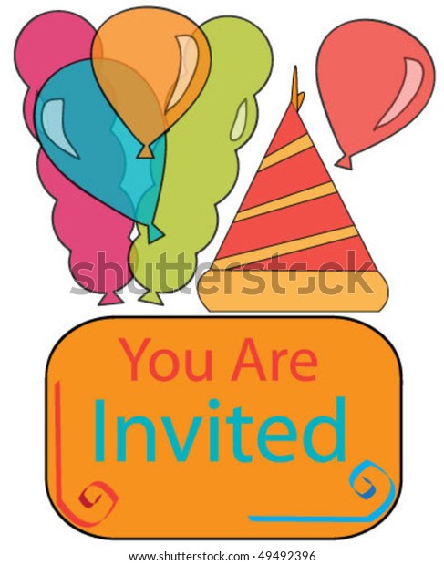 Illustration Funky Invitation Card Stock Vector (Royalty Free) 49492396 ...