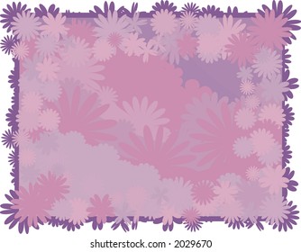 Illustration Funky Retro Flowers Border Background Stock Vector ...
