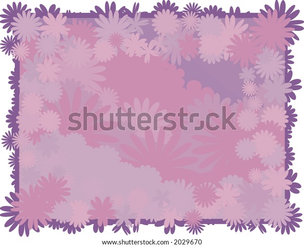 Illustration Funky Retro Flowers Border Background Stock Vector ...