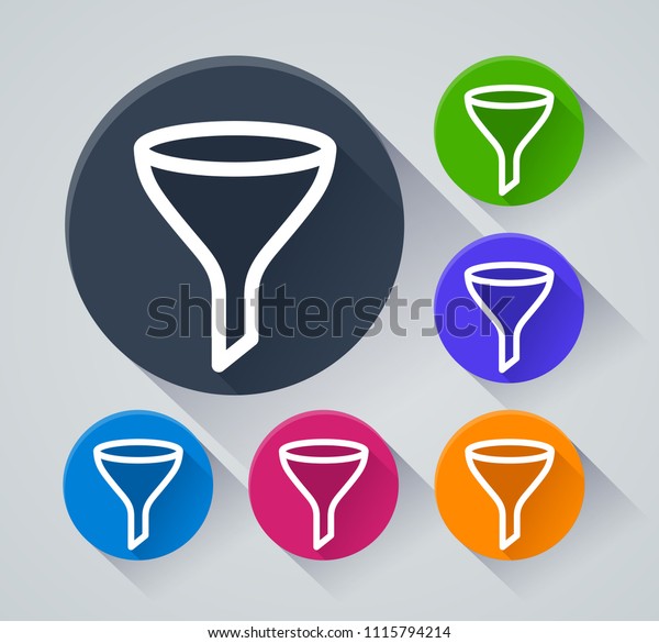 Illustration Funnel Circle Icons Shadow Stock Vector (Royalty Free ...
