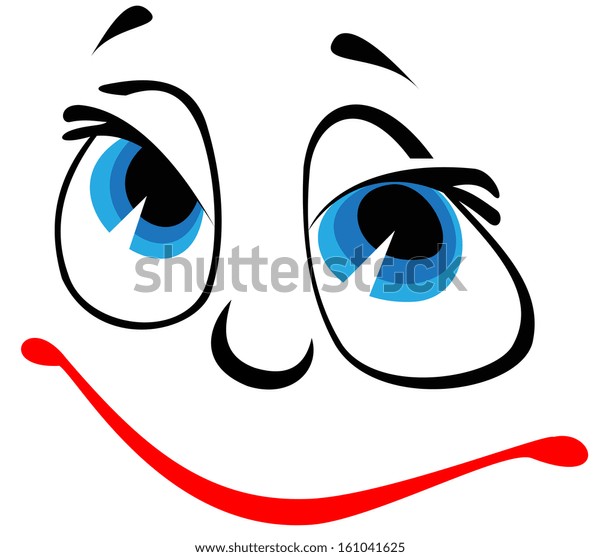 Illustration Funny Smiling Cartoon Faces 스톡 벡터(로열티 프리) 161041625 ...