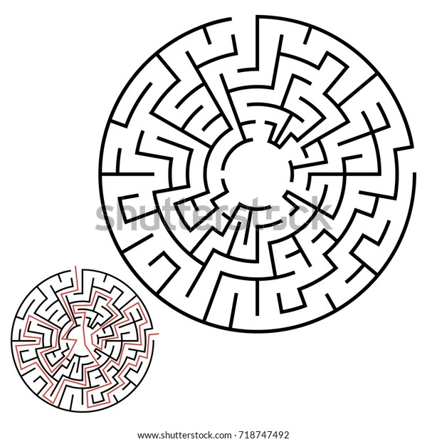 Illustration Game Labyrinth Stock Vector (Royalty Free) 718747492 ...