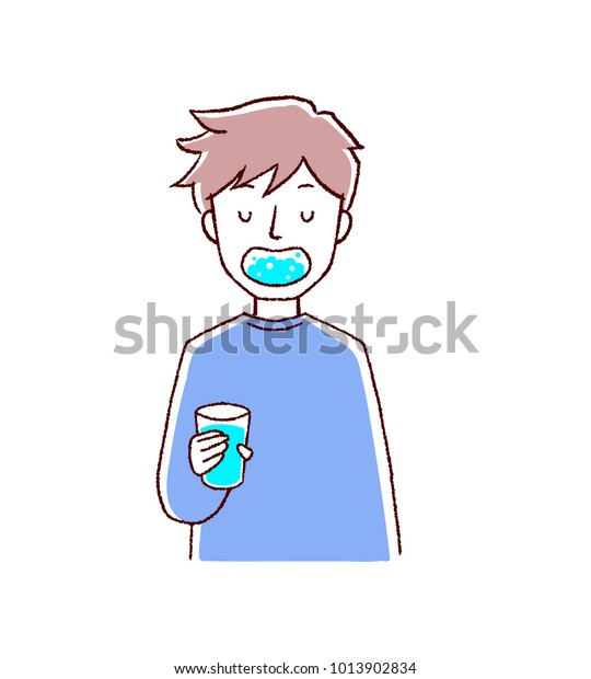 Illustration Gargling Male Stock Vector (Royalty Free) 1013902834 ...
