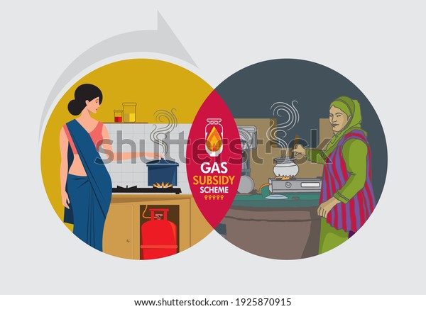 Illustration Gas Subsidy Scheme Stock Vector (Royalty Free) 1925870915 ...