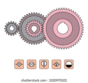 Illustration Gear Transmission Gear Train Stock Vector (Royalty Free ...