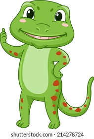 Illustration Gecko Doing Thumbs Stock Vector (Royalty Free) 214278724 ...