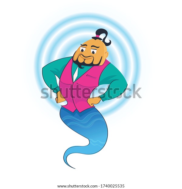 Illustration Genie Standing Stock Vector (Royalty Free) 1740025535 ...