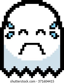 Illustration Ghost Crying 8bit Cartoon Style Stock Vector (Royalty Free ...
