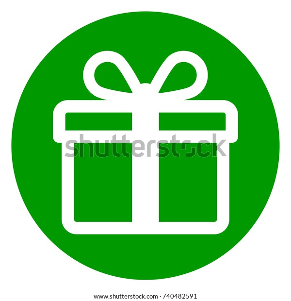 Illustration Gift Icon Green Circle Icon Stock Vector (Royalty Free ...