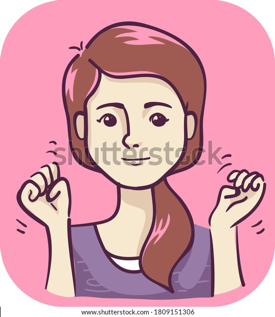 Illustration Girl Flapping Her Hands Symptom 库存矢量图（免版税）1809151306 ...