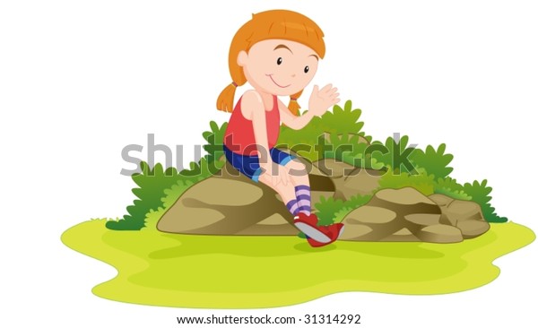 Illustration Girl On Rocks Stock Vector (Royalty Free) 31314292 ...