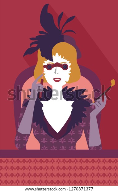 Illustration Girl Watching Opera Using Theater Stock Vector (Royalty ...
