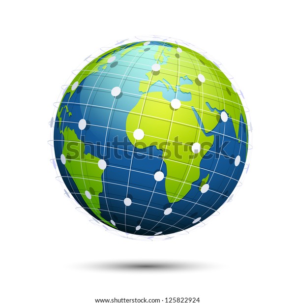 Illustration Globe World Wide Connectivity On Stock Vector (Royalty ...