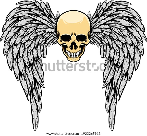 Illustration Glossy Head Big Angle Wings Stock Vector (Royalty Free ...