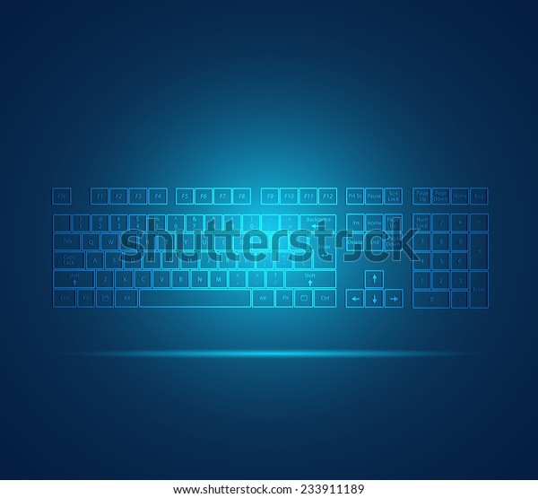 Illustration Glowing Keyboard Design On Colorful Stock Vector (Royalty ...