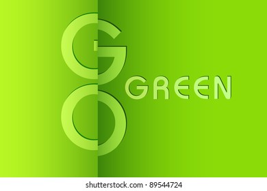 Illustration Go Green Background Environmental Awareness Stock Vector ...