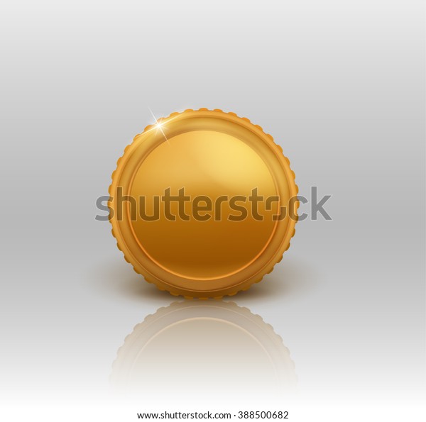 Illustration Gold Coin Reflection On White Stock Vector (Royalty Free ...