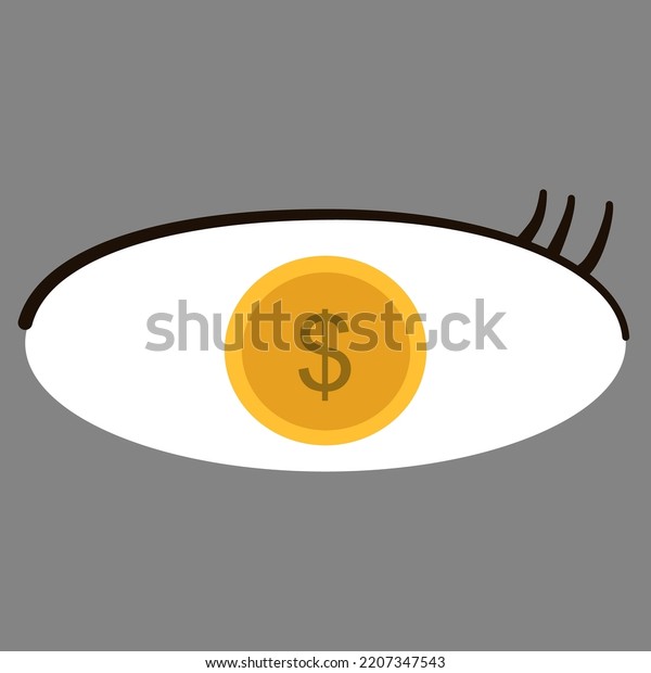 Illustration Gold Digger Eye Corruption Bribery Stock Vector (Royalty ...