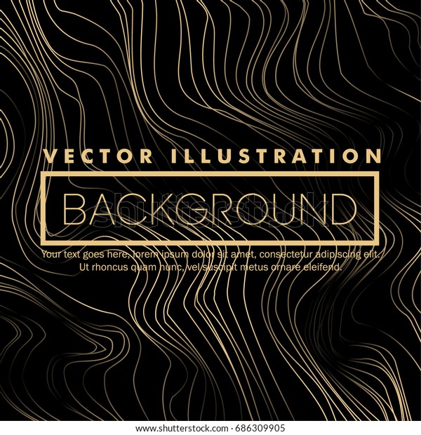 Illustration Gold Wave Line Background Abstract Stock Vector (Royalty ...