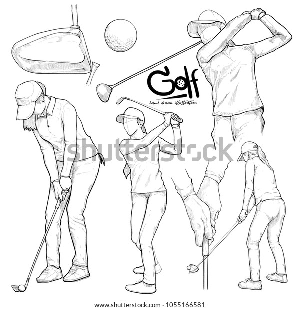 Illustration Golf Drawing Vector Style Stock Vector (Royalty Free ...