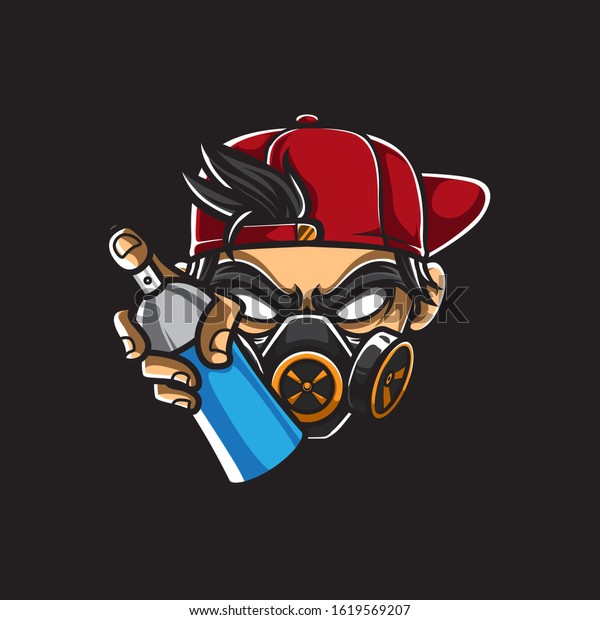 Illustration Graffiti Character Logo Vector Template Stock Vector ...