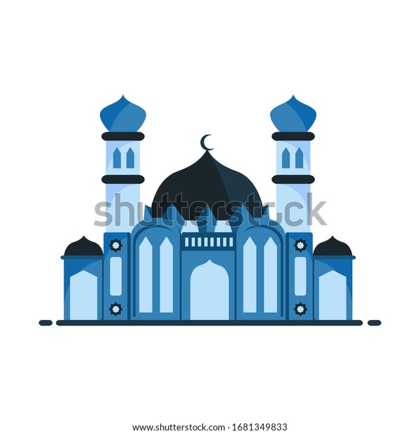 Illustration Graphic Vector Blue Mosque Beautiful: เวกเตอร์สต็อก (ปลอด ...